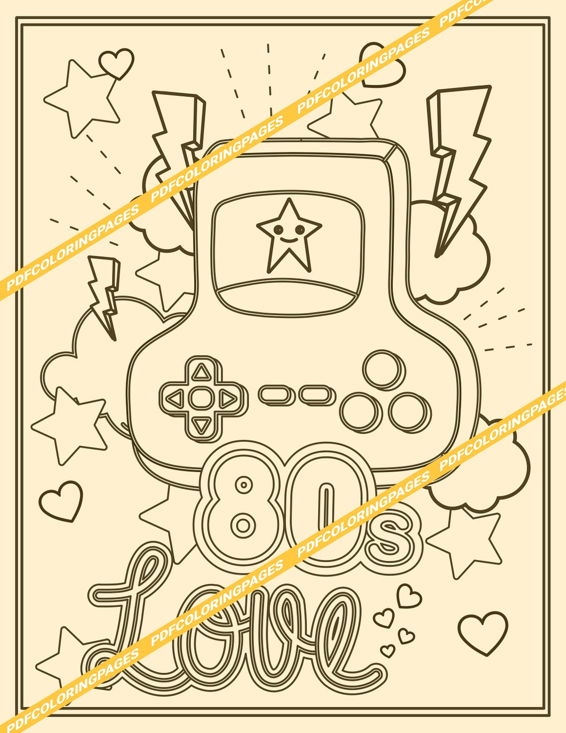 Printable 80s Coloring Pages, Back to the 80s, 80s Aesthetic, Digital ...