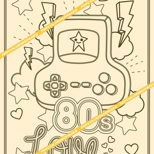 Printable 80s Coloring Pages, Retro Nostalgia (PDF Download) - Etsy