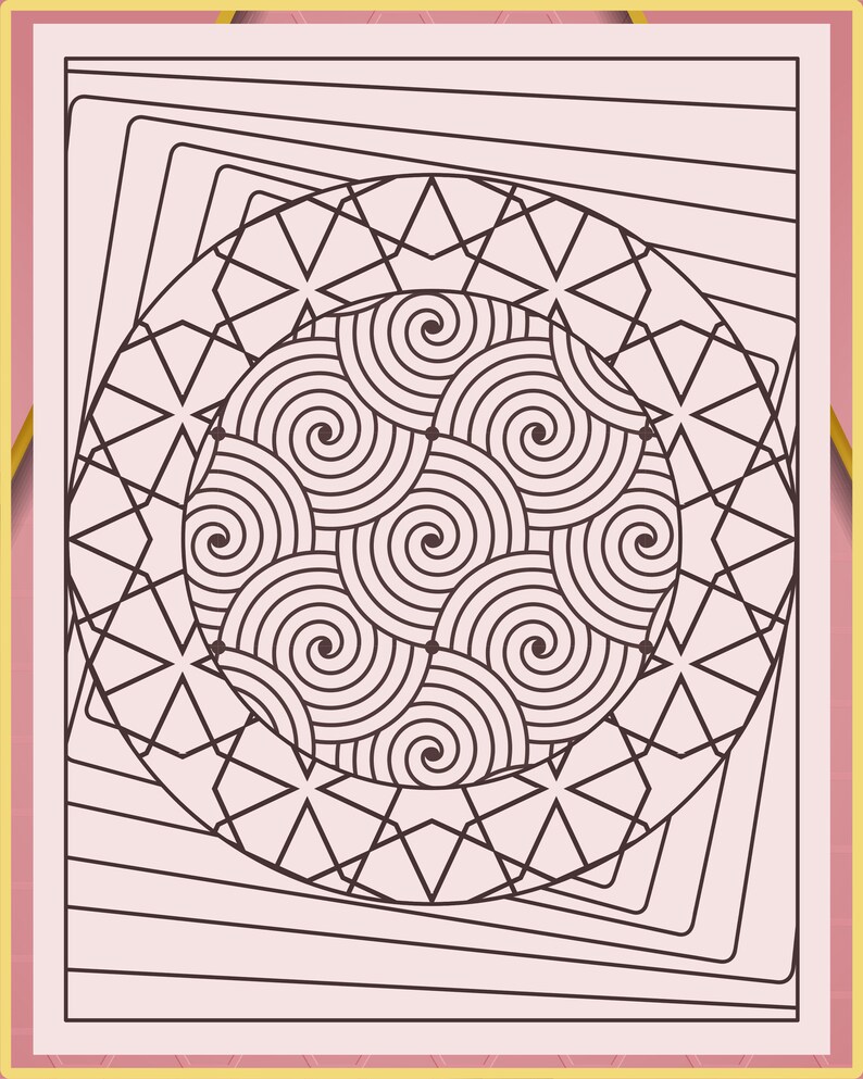 15 Mixed Abstract Patterns Coloring Pages Geometric Shapes - Etsy