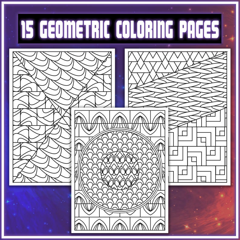 Abstract Geometric Pattern Coloring Pages: 15 Printable Designs ...