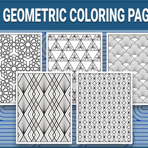 30 Abstract Pattern Coloring Pages, Geometric Shapes, Geometric ...
