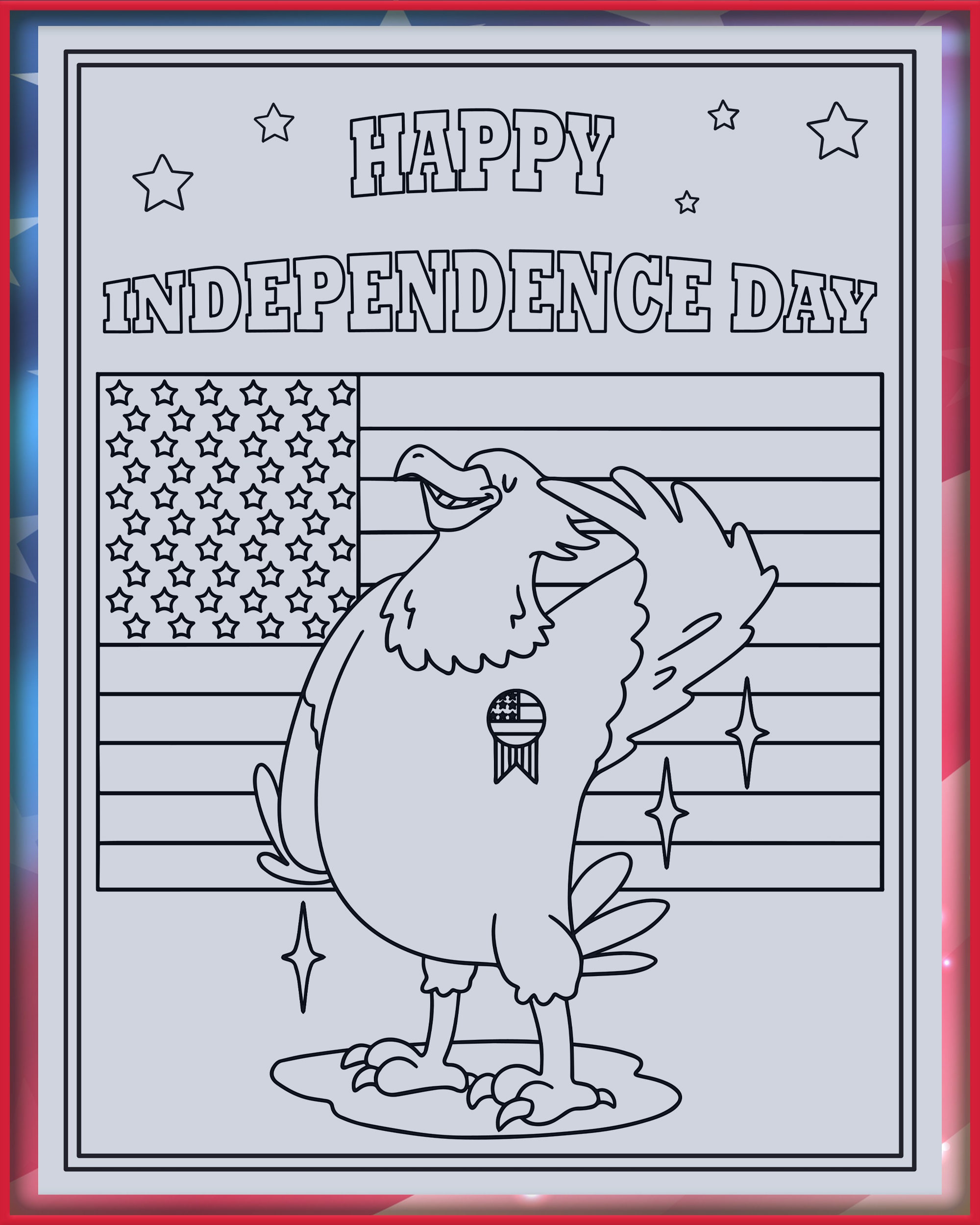 4th of July Coloring Pages. Independence Day Printables. Kids - Etsy