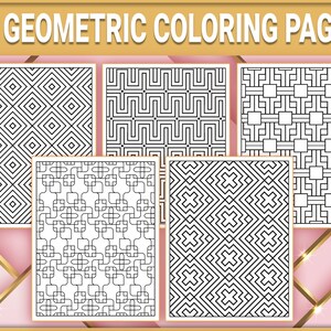 30 Abstract Pattern Coloring Pages, Geometric Shapes and 3D Patterns ...