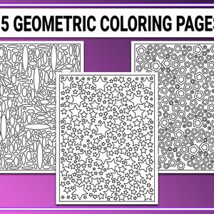 15 Geometric Coloring Pages: Abstract Pattern Designs (PDF Download) - Etsy