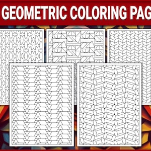 30 Abstract Geometric Coloring Pages: Stress Relief (PDF Pattern) - Etsy