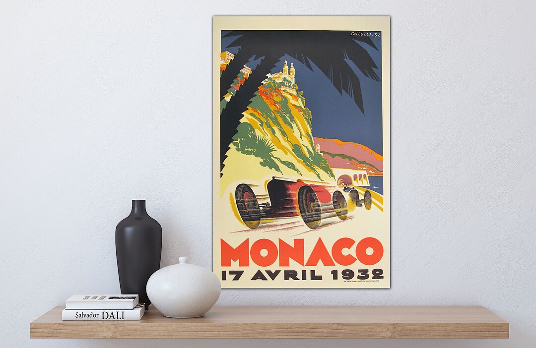 Monaco Grand Prix 1932 Poster Race Fan Fine Art Formula 1 Racing Poster ...
