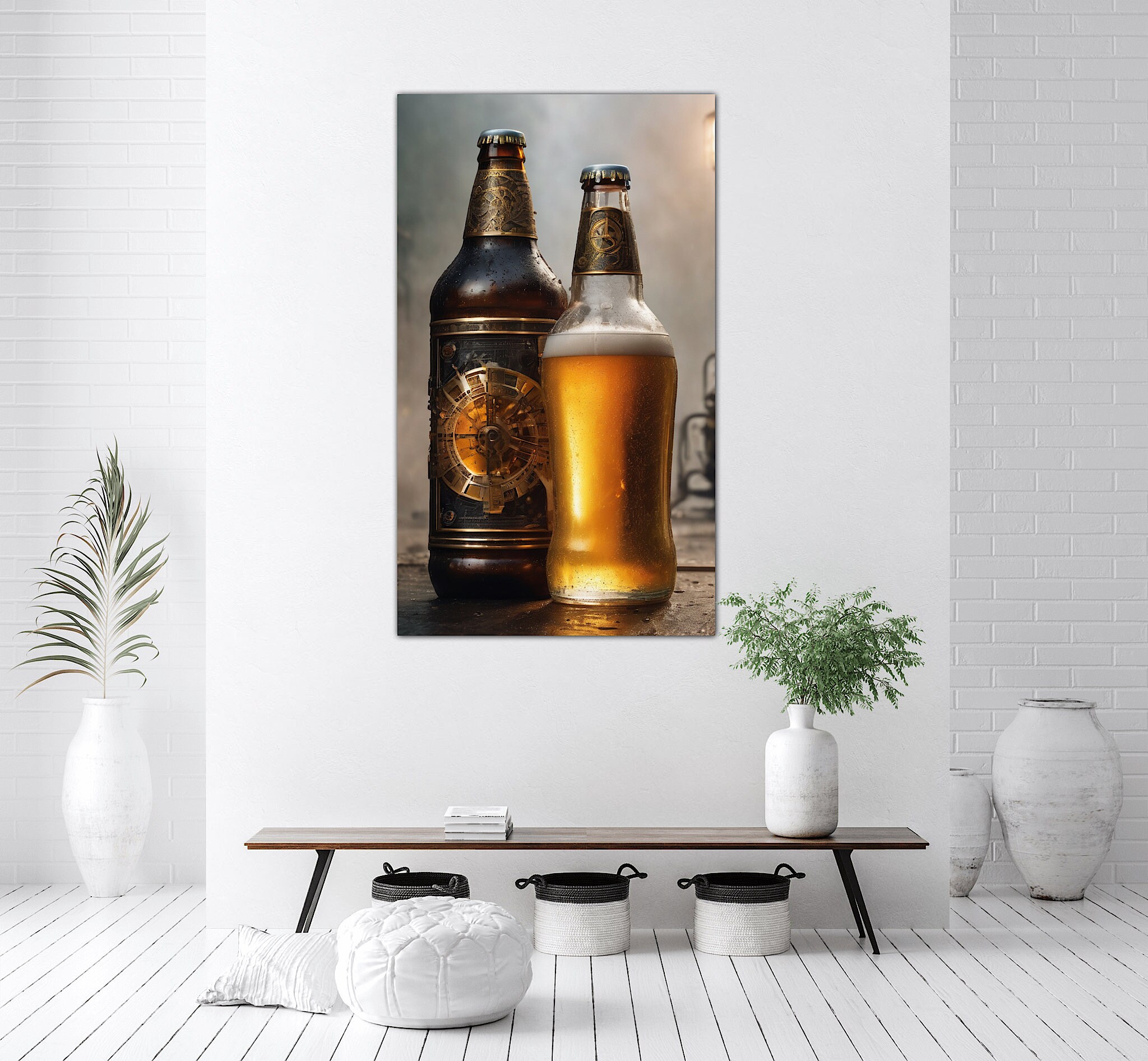 Steampunk Beer Art AI Generated Wall Art Printable Download - Etsy
