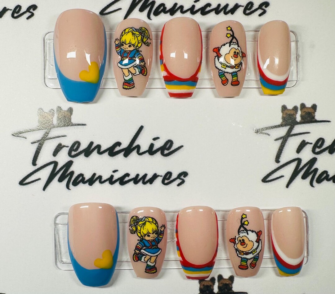 Miss Brite Rainbow Press on Nails - Etsy