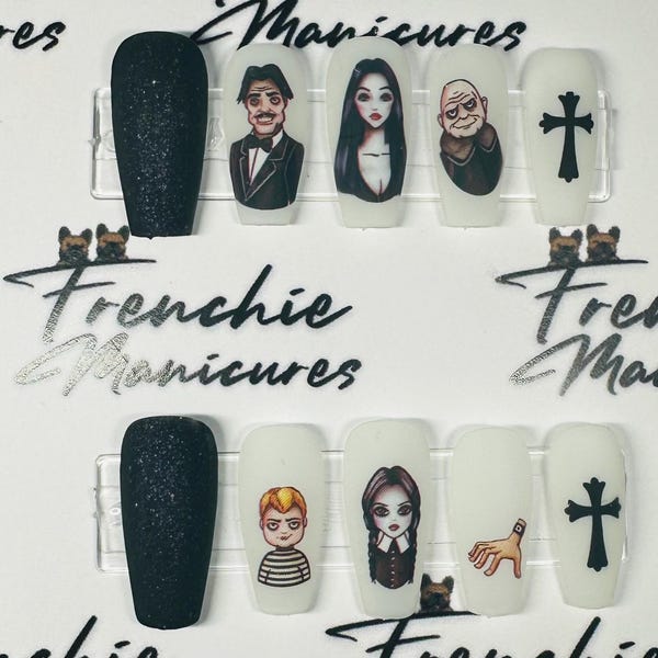 Morticia Addams Nails - Etsy