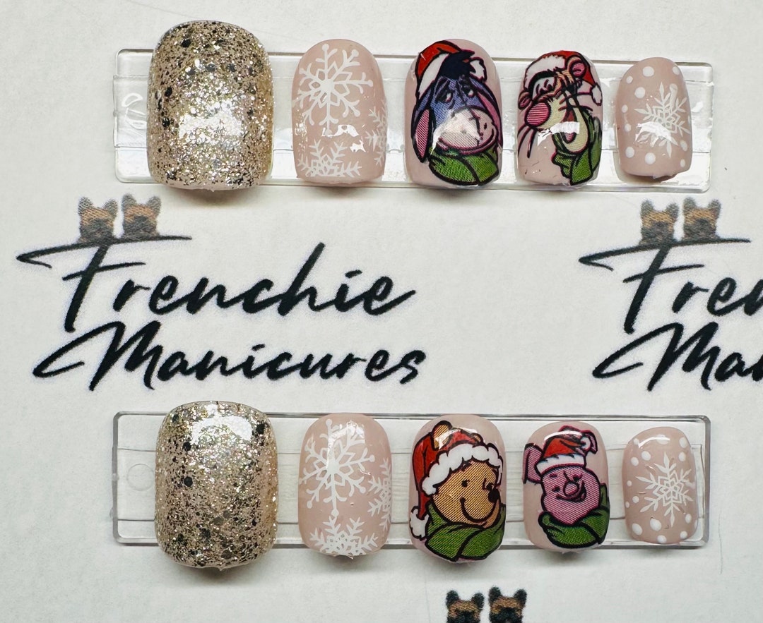 Winnie the Pooh Christmas With the Gang Press on Nails - Etsy