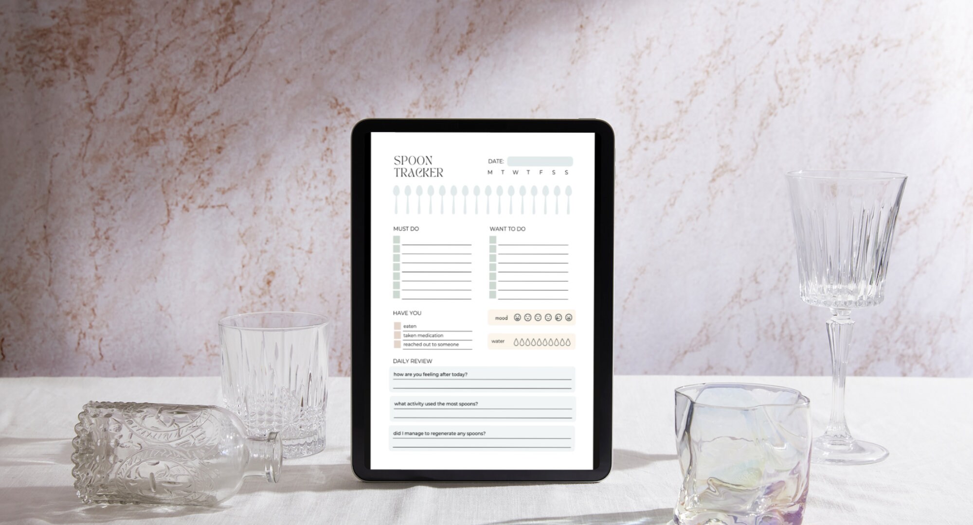 Daily Spoon Tracker, Spoon Theory Journal, Spoonie Diary, Fatigue ...