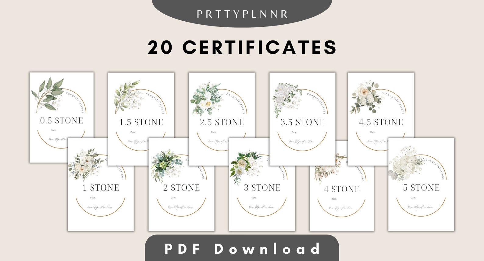 Printable Weight Loss Certificates - Digital Download - Weightloss ...