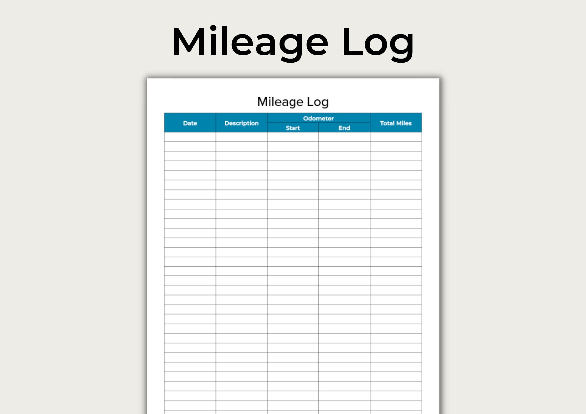 Mileage Log, Mileage Tracker, Business Miles Log, Car Miles Tracker ...