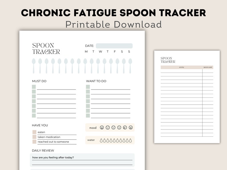 Daily Spoon Tracker Spoon Theory Journal Spoonie Diary - Etsy UK