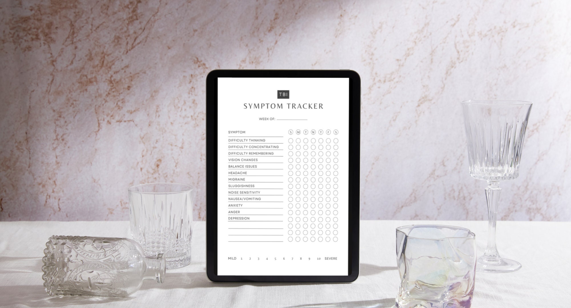 TBI Traumatic Brain Injury Symptom Tracker, Printable PDF - Etsy