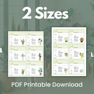 Plant Care Instructions Card, 18 Printable Styles Included, Houseplant ...