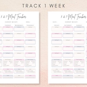 5 & 1 Fueling Tracker, Optavia Meal Diary, Lean and Green Diet Journal ...