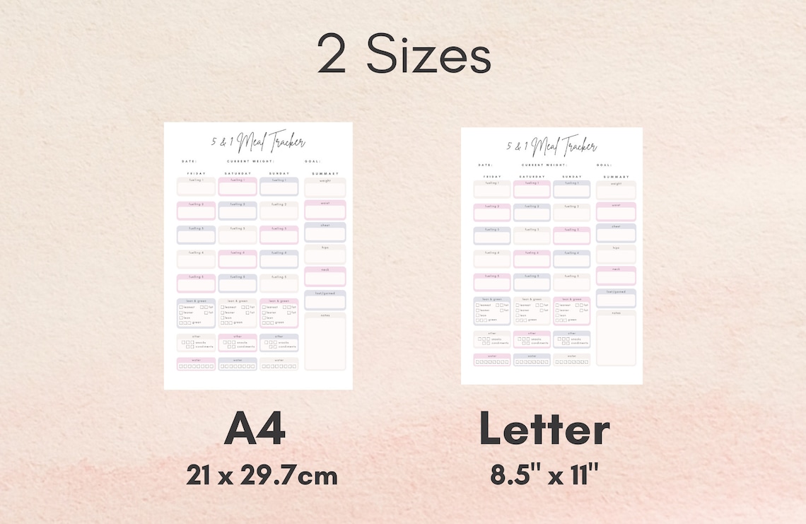 Optavia 5 and 1 Fueling Tracker, Lean and Green Diet Journal, Optimal ...