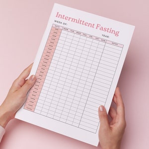Intermittent Fasting Chart, Weight Loss Tracker, Printable Fasting ...