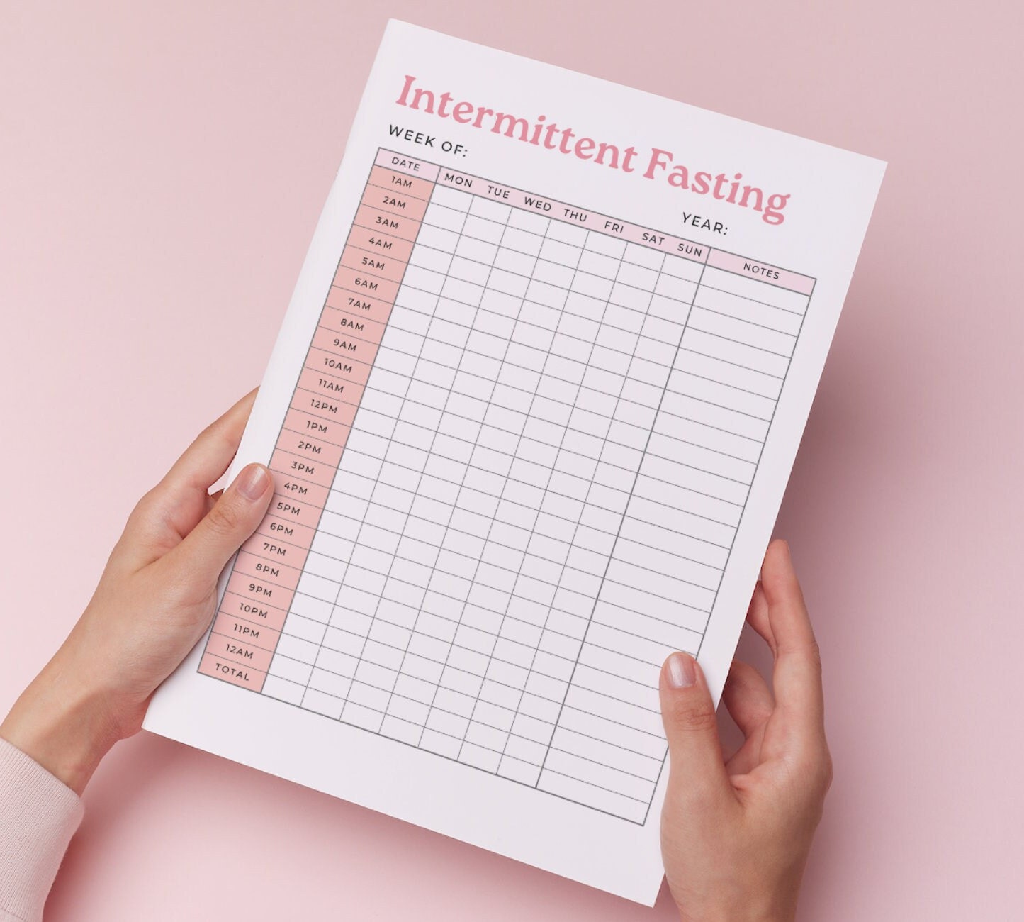 Intermittent Fasting Chart, Weight Loss Tracker, Printable Fasting ...