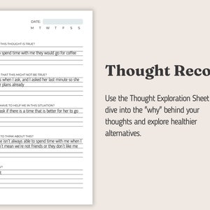 Thought Trap Worksheets, CBT, Cognitive Behavioural Therapy Tool ...