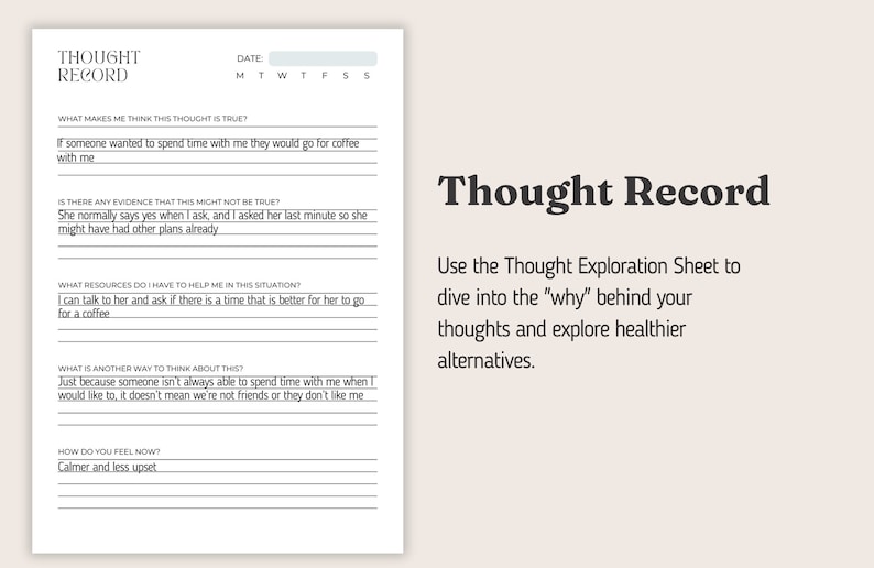 Thought Trap Worksheets, CBT, Cognitive Behavioural Therapy Tool ...