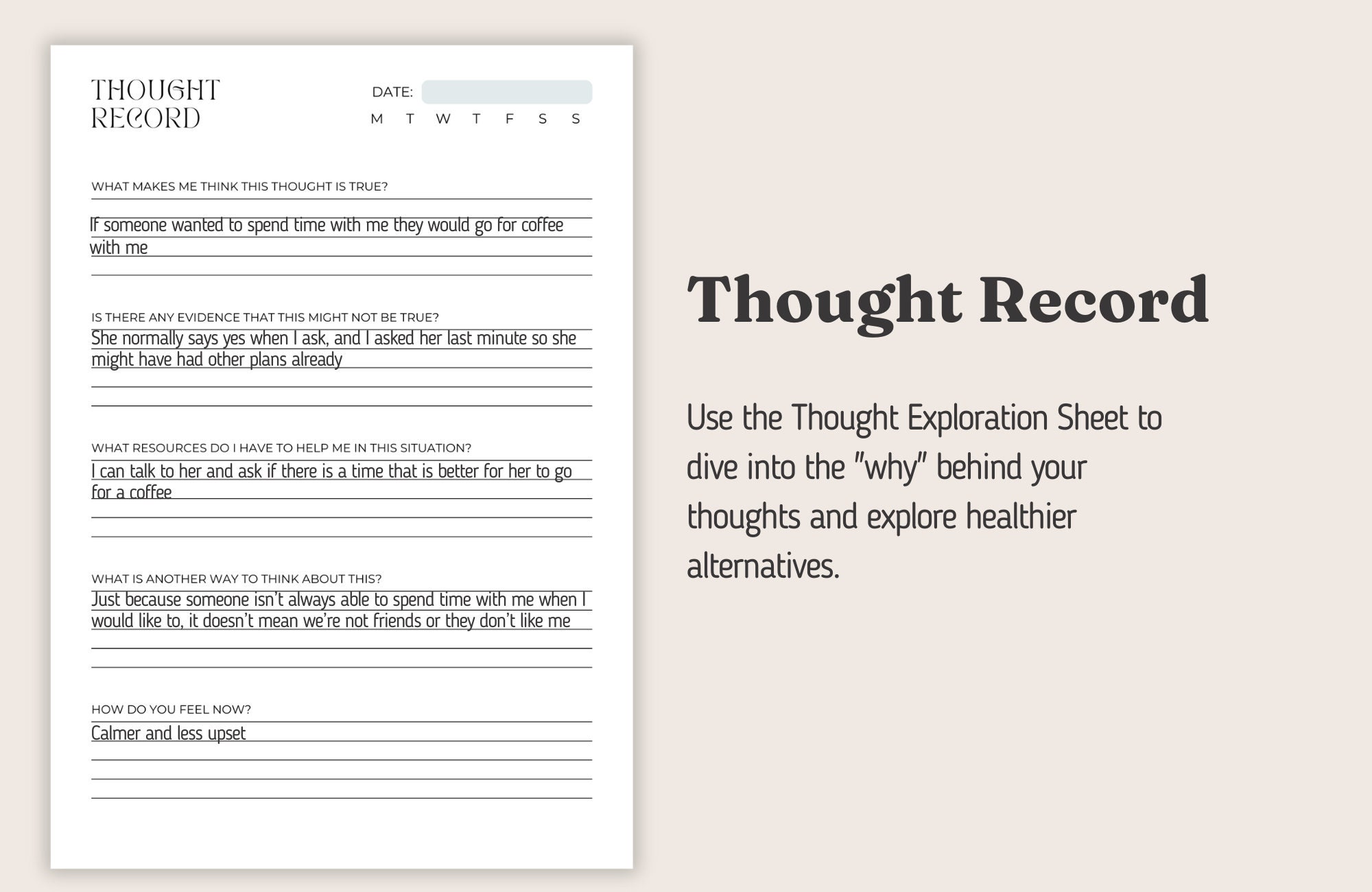 Thought Trap Worksheets, CBT, Cognitive Behavioural Therapy Tool ...