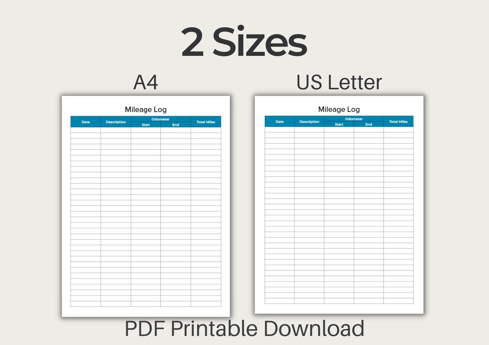 Mileage Log, Mileage Tracker, Business Miles Log, Car Miles Tracker ...
