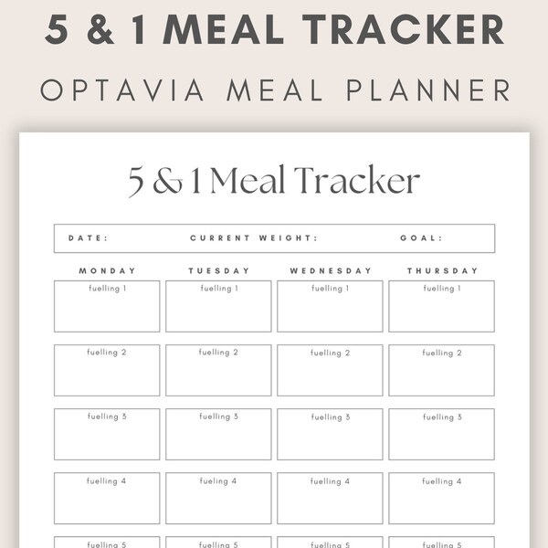 Printable Optavia Food Journal - Etsy