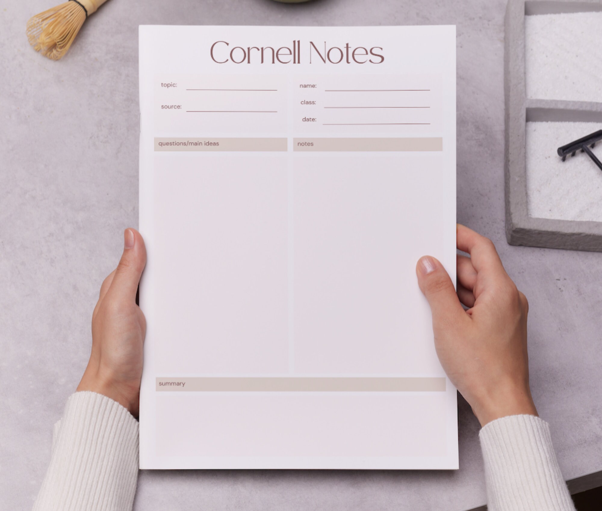 Cornell Notes Method Template Printable Student Note Taking - Etsy