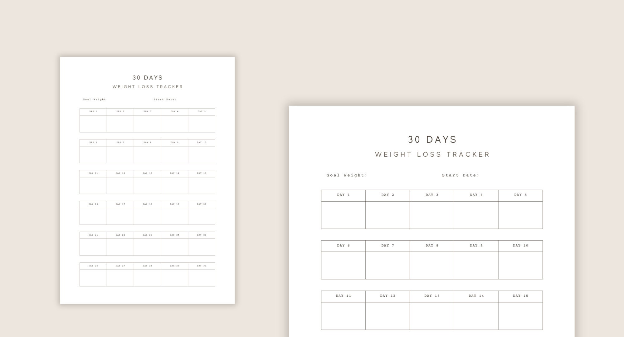 Printable 30 Day Weight Loss Tracker for Men - Etsy