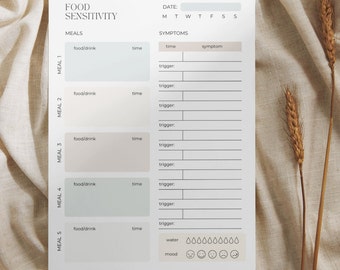 Printable Food & Symptom Tracker Digital Food Sensitivity, Intolerance ...
