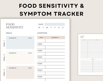 Printable Food & Symptom Tracker Digital Food Sensitivity, Intolerance ...