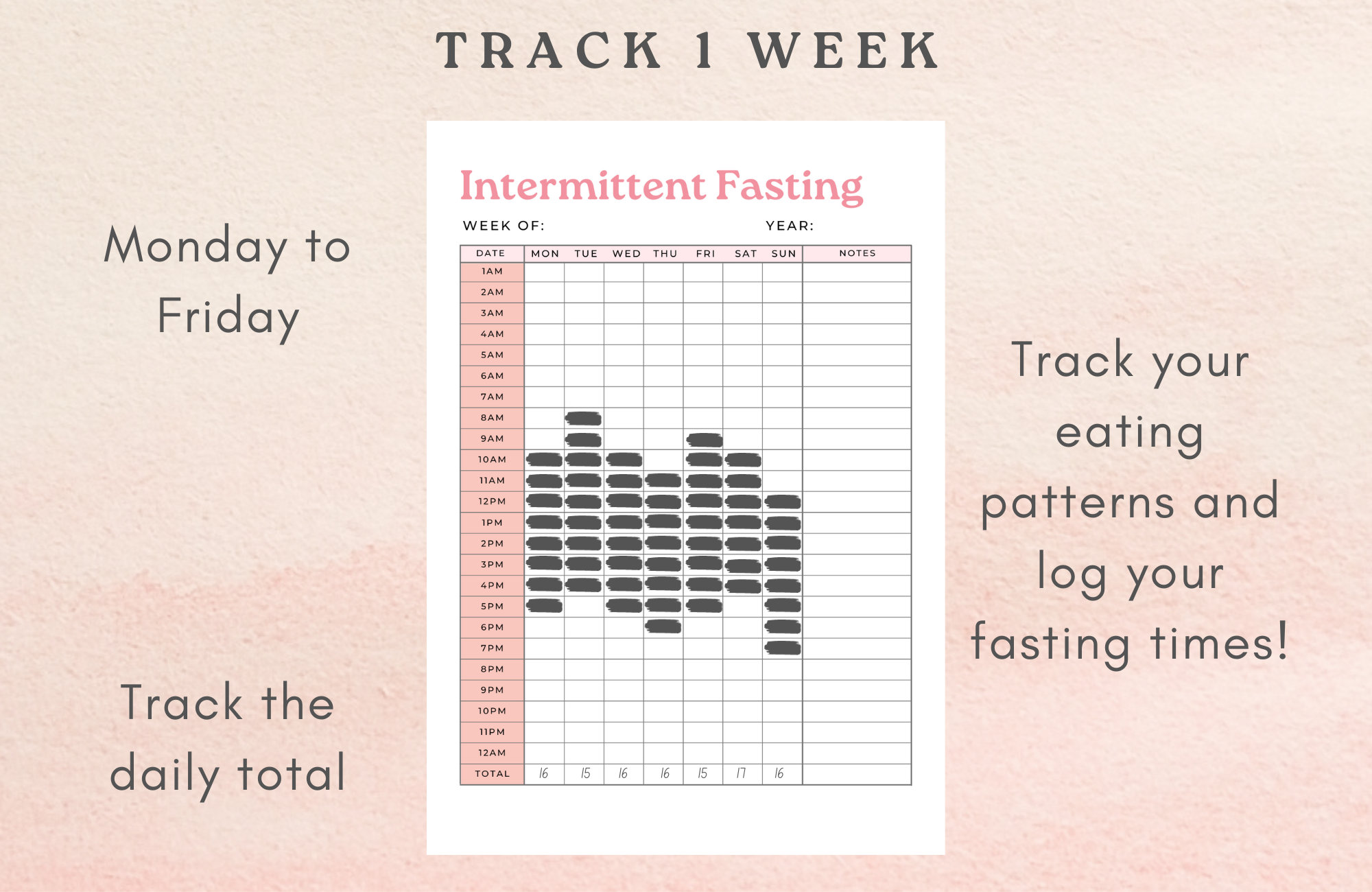 Intermittent Fasting Tracker, Weight Loss Tracker, Printable Fasting ...