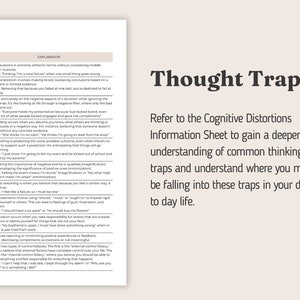Thought Trap Worksheets, CBT, Cognitive Behavioural Therapy Tool ...