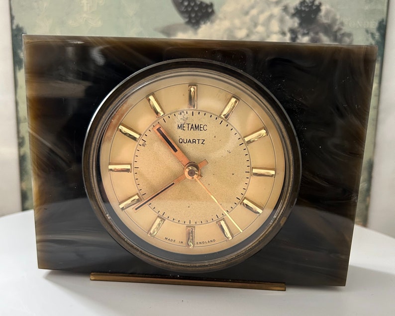 Metamec Rare Vintage Bakalite Table Clock, Battery Mantel Clock ...
