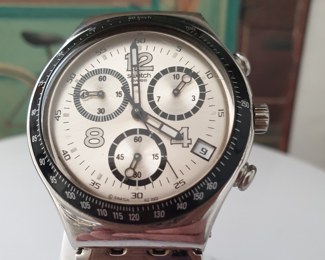 Swatch Irony Chronograph ' Get in the Game' YCS450 Watch Vintage 2003 - Etsy