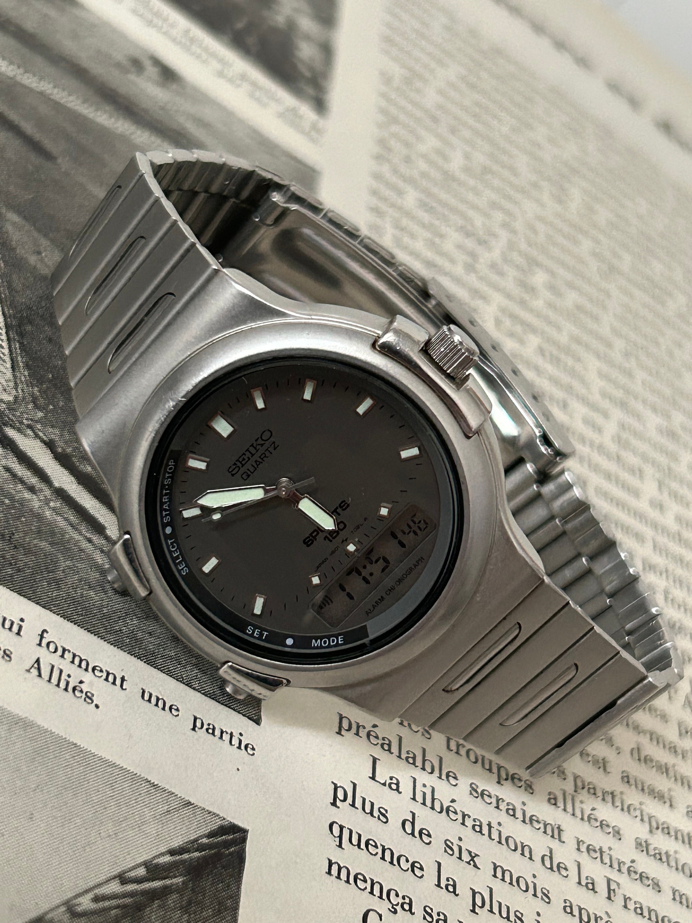 Rare Vintage Seiko Dual Time Analog/digital Chronograph Alarm H601-7030 Men 1990-1999,collection ...