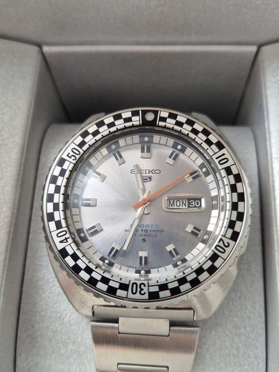 Rare Seiko 5 Sport Automatic Watch Rally Day Date Me… - Gem