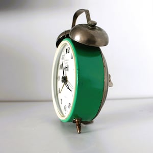 Vintage 1950's Serkisof Mechanical Alarm Table Clock, Antique Desk ...