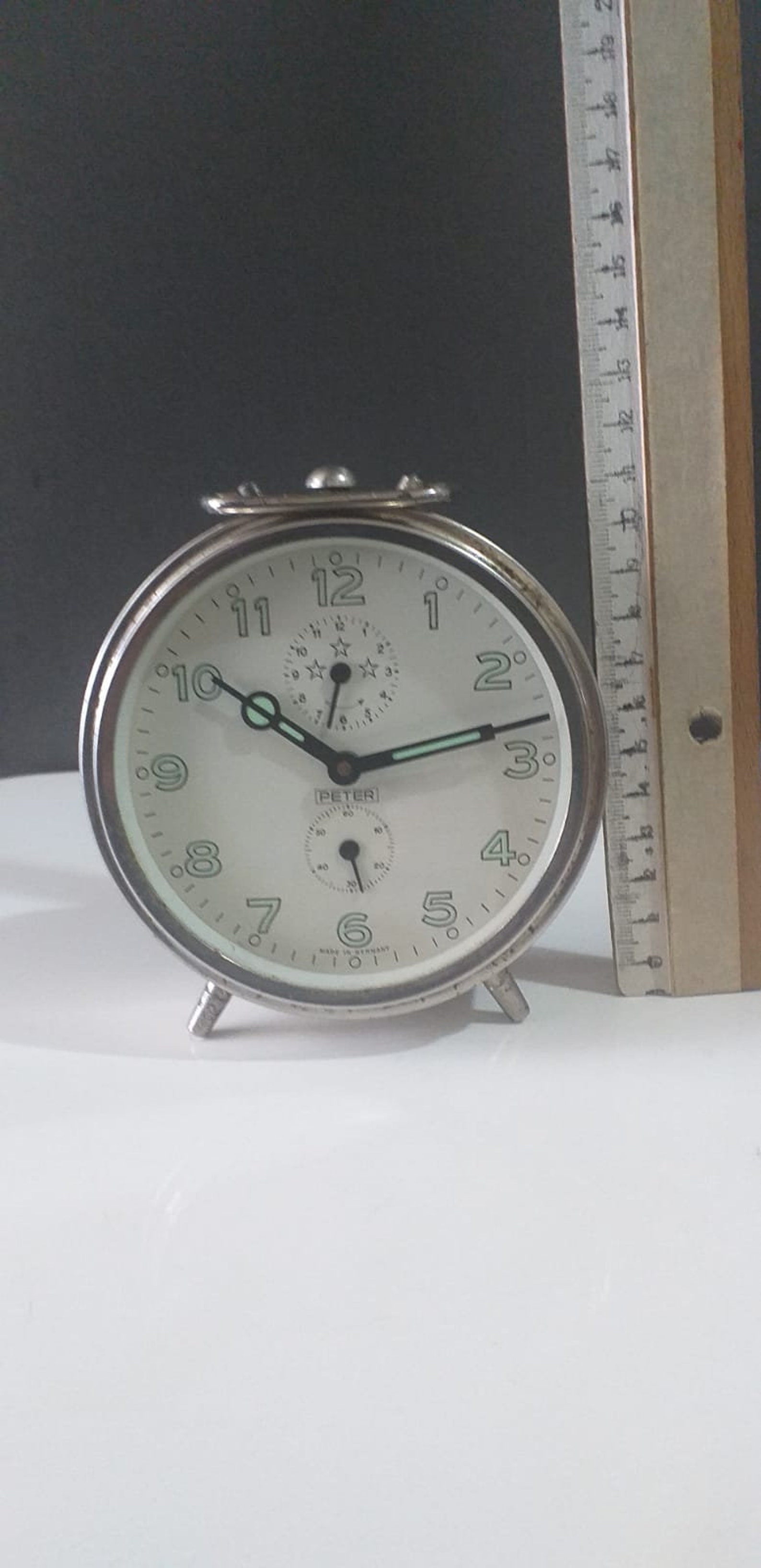 Vintage 1960' S Peter Mechanical Alarm Table Clock, Antique German ...