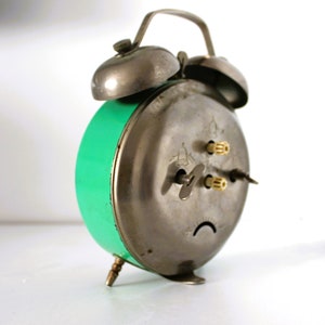 Vintage 1950's Serkisof Mechanical Alarm Table Clock, Antique Desk ...