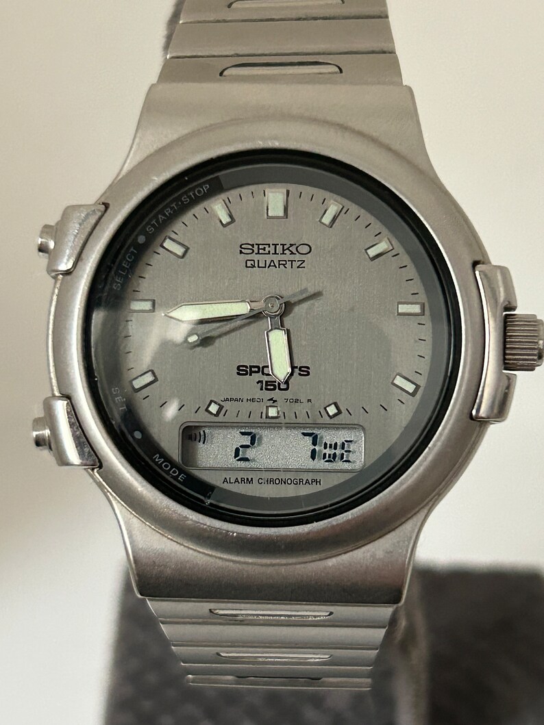 Rare Vintage Seiko Dual Time Analog/digital Chronograph Alarm H601-7030 Men 1990-1999,collection ...