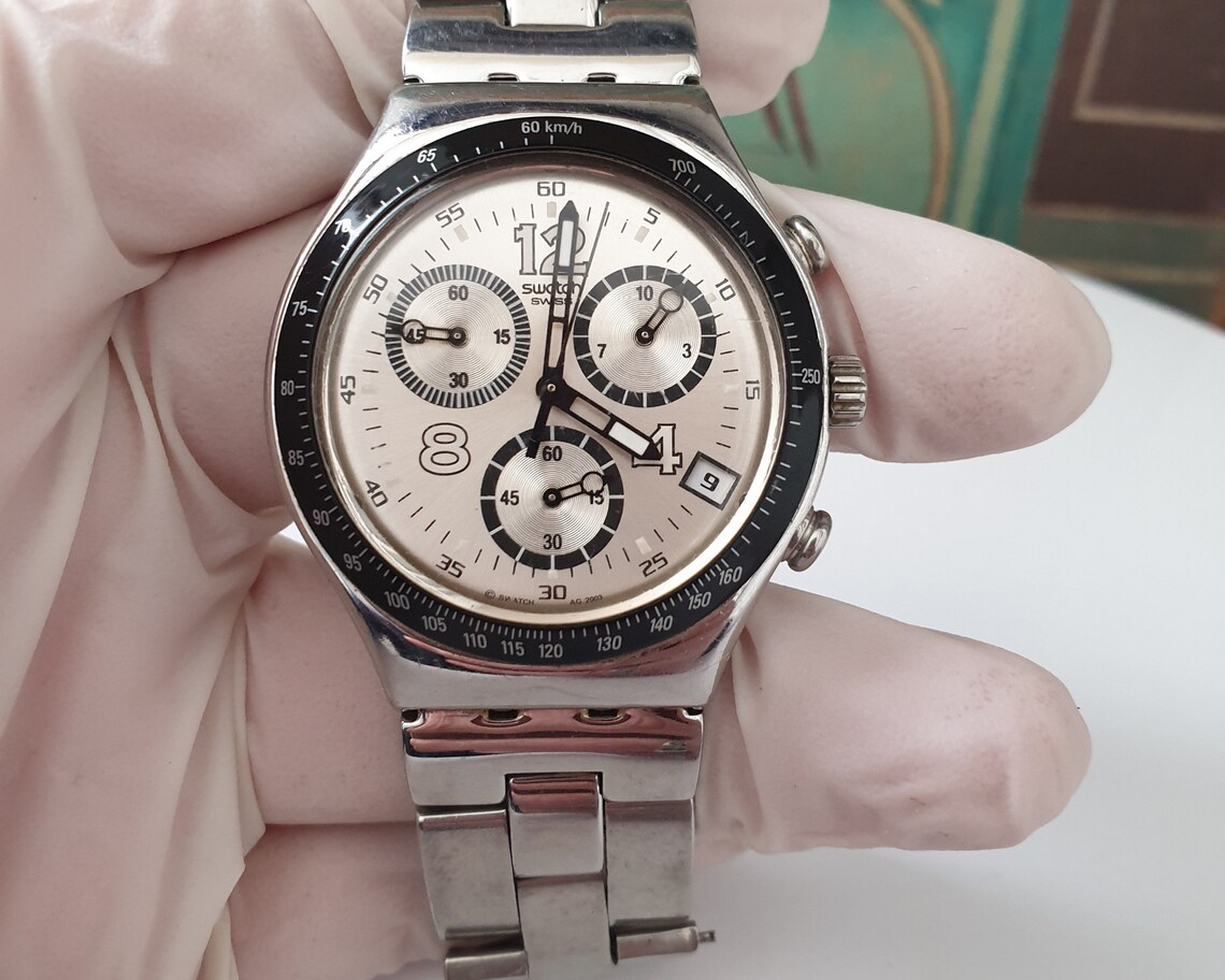 Swatch Irony Chronograph ' Get in the Game' YCS450 Watch Vintage 2003 - Etsy