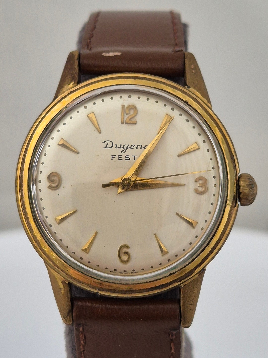 Rare Vintage Dugena Mechanical Hand Winding,gold Plated Mens Watch ...