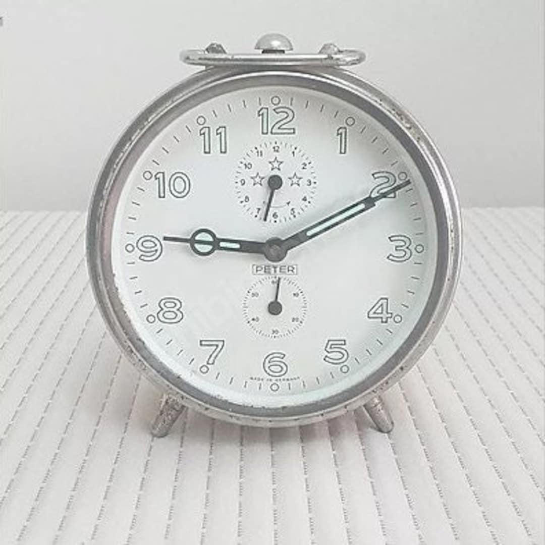 Vintage 1960' S Peter Mechanical Alarm Table Clock, Antique German ...