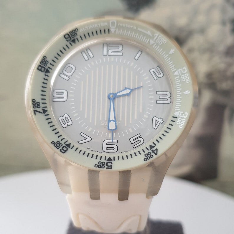 Rare Swatch Fun Boarder Snowy Sky Snowpass & Altimeter Watch SULK100 ...