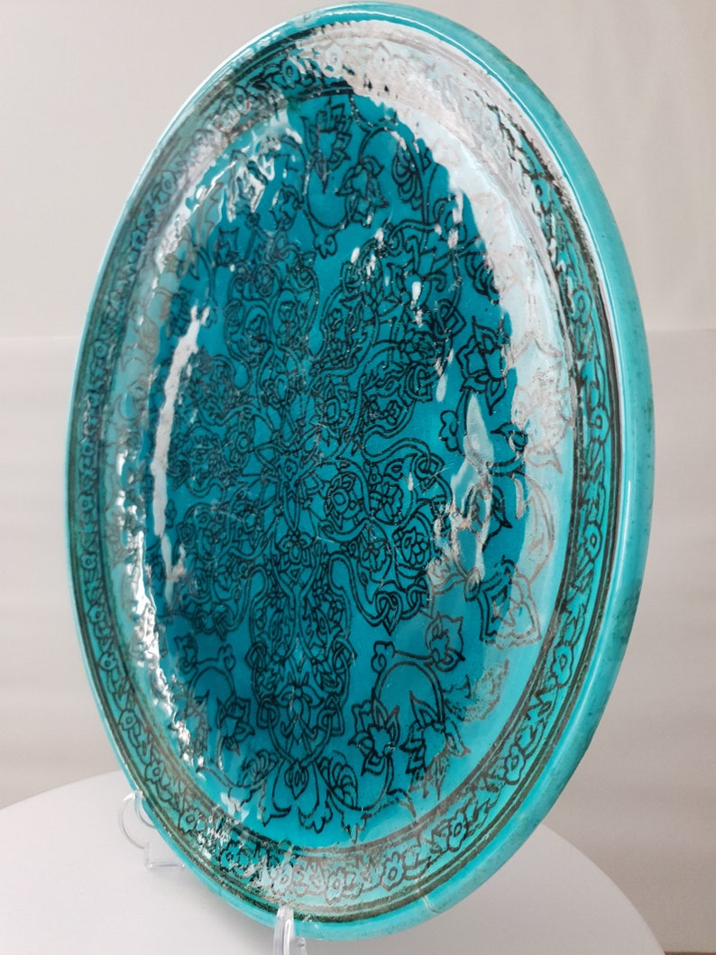 Vintage Handmade Turkish Ceramic Plate,antique Handcrafted Decorative ...