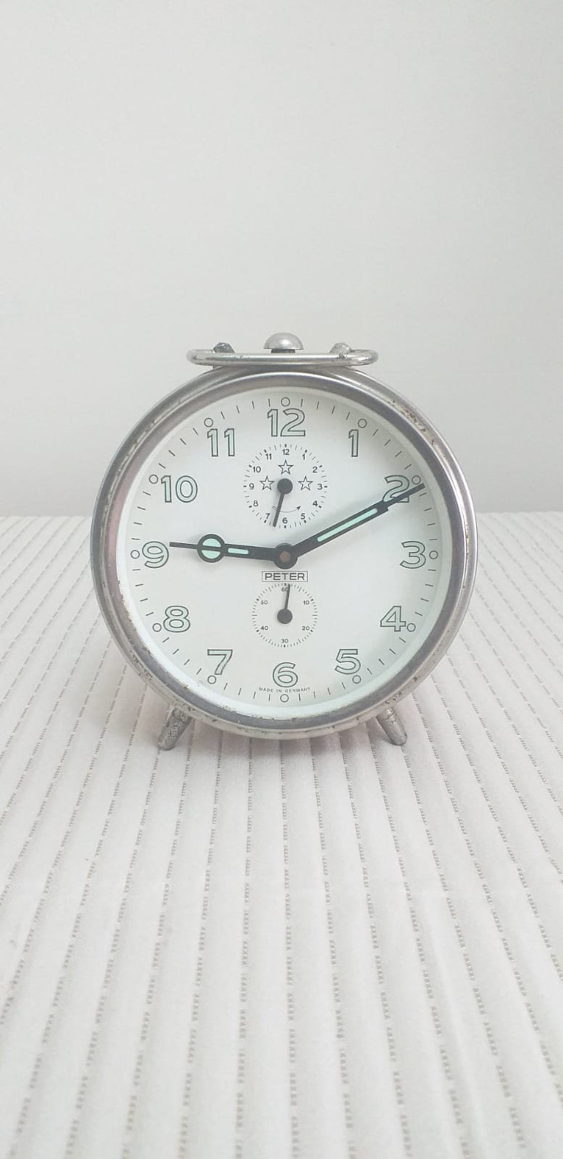 Vintage 1960' S Peter Mechanical Alarm Table Clock - Etsy