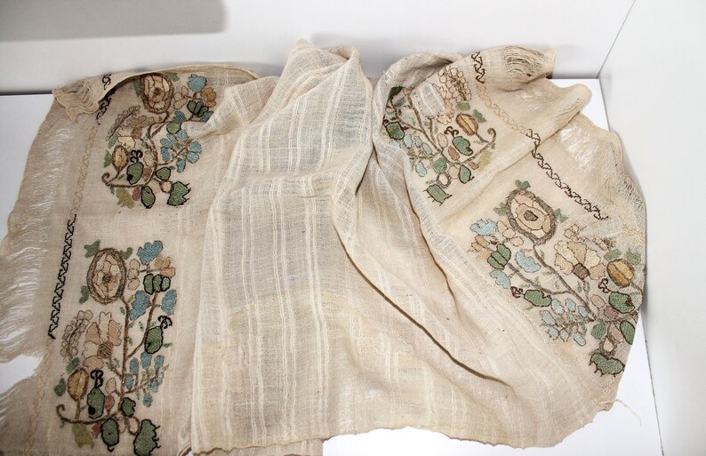 Antique 19th Century Ottoman Turkish Greek Embroidery Textile Silk ...